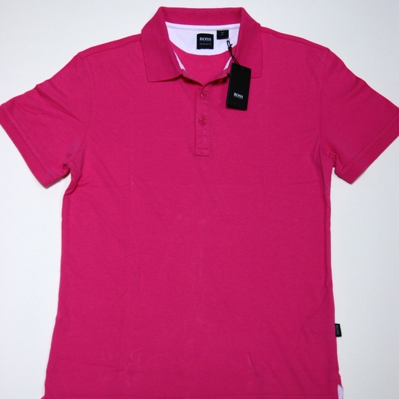 Hugo Boss | Shirts | Hugo Boss Pink Jersey Polo Shirt | Poshmark